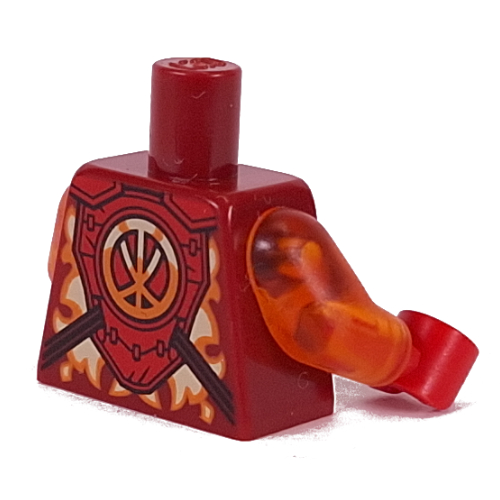 LEGO PART 973c66h22pr0001 Torso Armor, Silver and Dark Red Panels ...