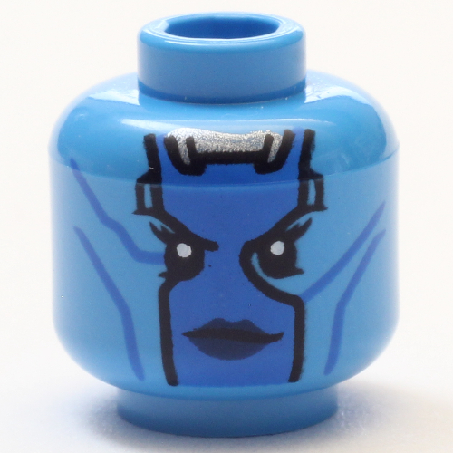 LEGO PART 3626cpr4037 Minifig Head Nebula, Blue Face Paint, Stripes ...