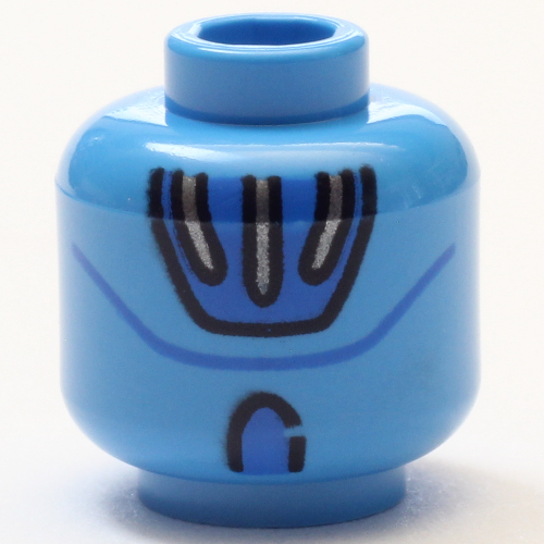 LEGO PART 3626cpr4037 Minifig Head Nebula, Blue Face Paint, Stripes ...