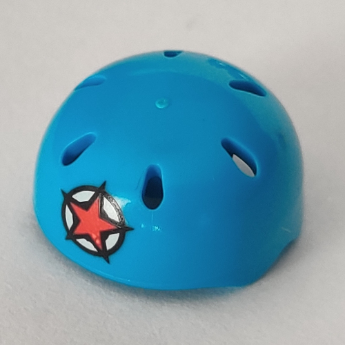 LEGO PART 46303pr0001 Helmet, Sports with Vent Holes and Red Star Print ...