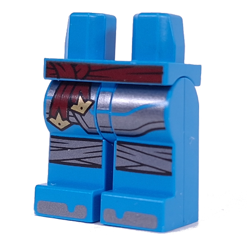 LEGO PART 970c04pr0001 Hips and Dark Azure Legs with Dark Red Belt ...