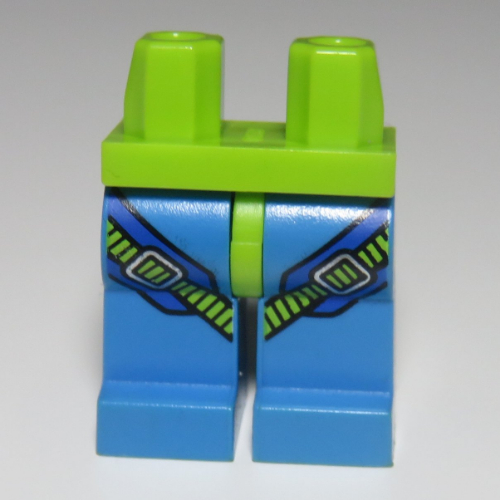 LEGO PART 970c04pr0492 Hips and Dark Azure Legs with Blue and Lime ...