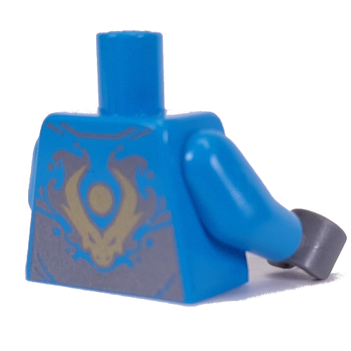 LEGO PART 973c04h12pr0001 Torso Robe, Dark Bluish Grey Trim, Gold ...