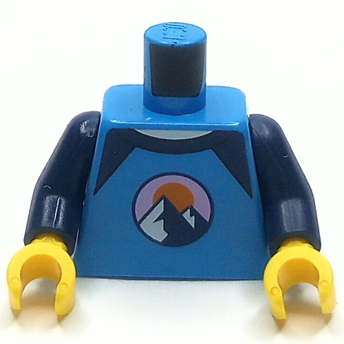 LEGO PART 973c05h01pr6376 Torso, Emblem with Mountains, Bright Pink Sky ...