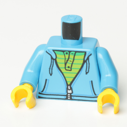 LEGO PART 973c04h01pr3431 Torso Hoodie with Zipper over Lime and Green ...