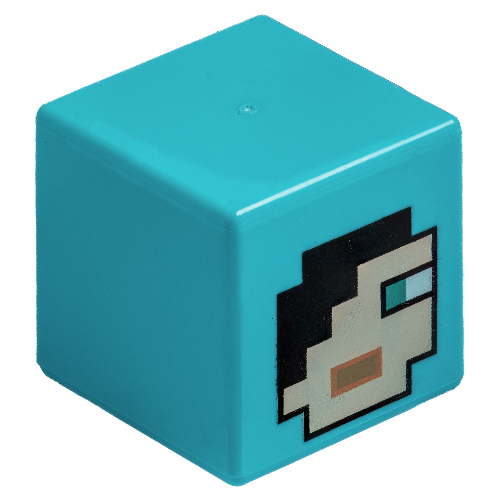 LEGO PART 19729pr0022 Minifig Head Special, Cube with Pixelated Face ...
