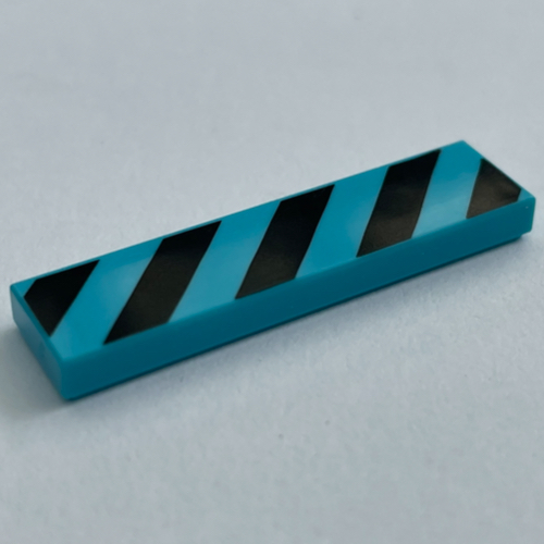 LEGO PART 2431pr0158 Tile 1 x 4 with Black Diagonal Stripes Print ...