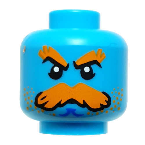 LEGO PART 28621pr4220 Minifig Head Sandy, Thick Orange Eyebrows ...