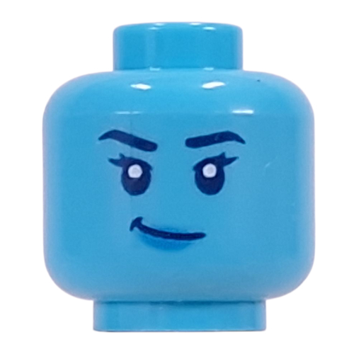 LEGO PART 28621pr9597 Minifig Head Margo Kess, Dark Blue Eyebrows, Eyes ...