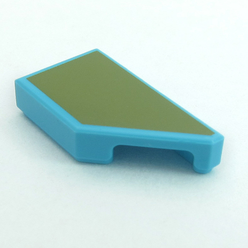 LEGO PART 5092pr0001 Tile 1 x 2 with Stud Notch Right with Olive Green ...