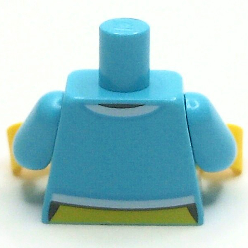 LEGO PART 973c42h01pr6618 Torso, White Zipper, Tri, Bare Stomach print ...