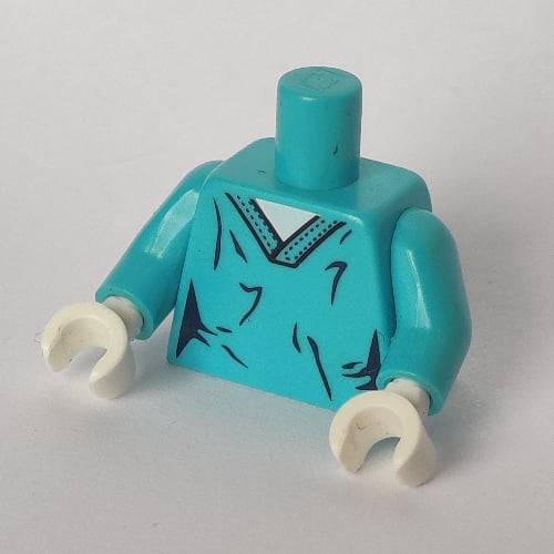 LEGO PART 973c42h27pr1954 Torso V-Neck Scrubs with Wrinkles Print ...