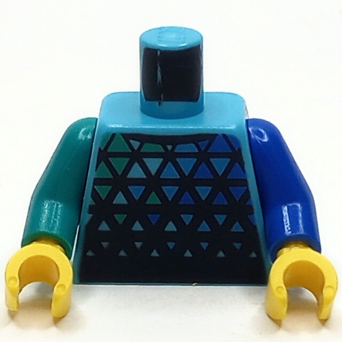 LEGO PART 973e126pr6728 Torso, Black Triangles print, Odd Arms, Left ...