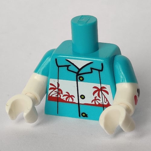 LEGO PART 973g42c22h05pr4074 Torso, Dual Molded Arms, Hawaiian Shirt ...