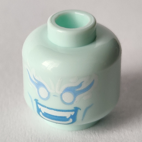 LEGO PART 3626cpr2999 Minifig Head, Bright Light Blue Eyelashes and ...
