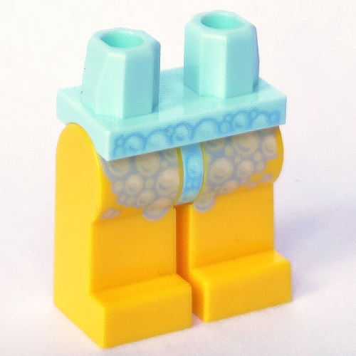 LEGO PART 970c01pr1766 Hips and Yellow Legs with Bright Light Blue ...