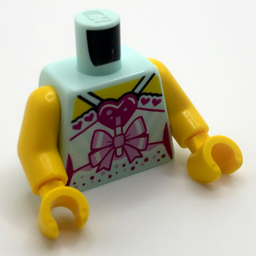 LEGO PART 973c01h01pr0008 Torso Vest Top, Dark Pink and Bright Pink Bow ...