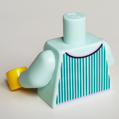 LEGO PART 973c15h01pr9999 Torso Shirt with Dark Turquoise Stripes and ...