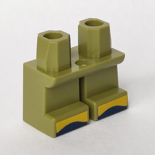 LEGO PART 41879apr0021 Legs Short with Yellow/Dark Blue Toes print ...
