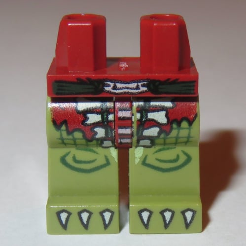LEGO PART 970c20pr0442 Hips and Olive Green Legs with Dark Red ...
