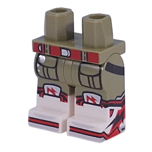 LEGO PART 970c20pat27pr0001 Hips with Olive Green Legs and White Boots ...