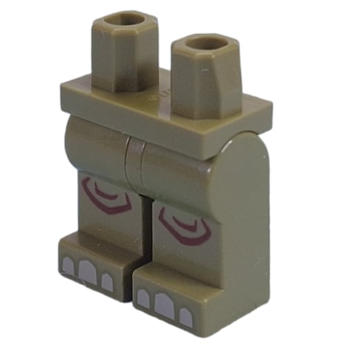 LEGO PART 970c20pr0002 Hips and Olive Green Legs Tan Toes, Reddish ...