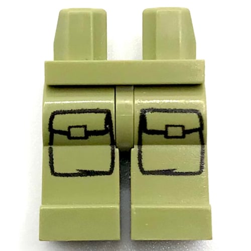 LEGO PART 970c20pr1057 Hips and Olive Green Legs with Pockets/Knee Pads ...