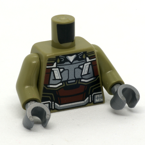 LEGO PART 973c20h12pr0003 Torso, Pilot Suit Dark Bluish Grey/Reddish ...