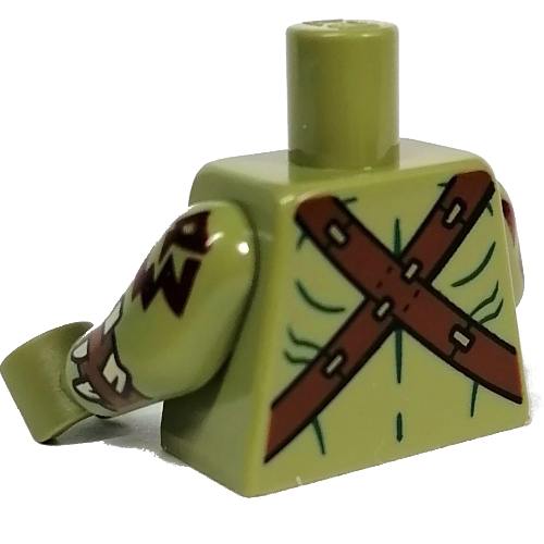 LEGO PART 973c20h20pr0001 Torso, Reddish Brown Straps, Skull print ...