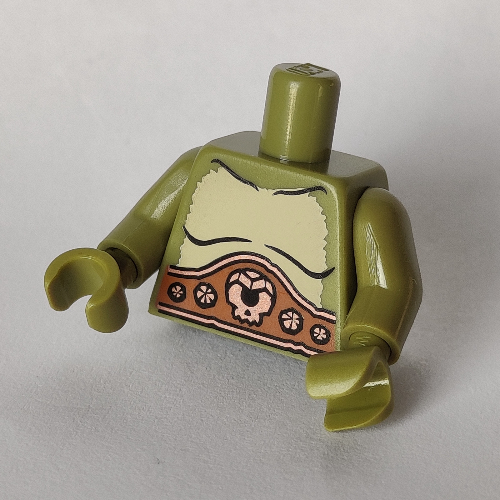 LEGO PART 973c20h20pr2164 Torso Bare Chest, Fur and Belt with Skull and ...