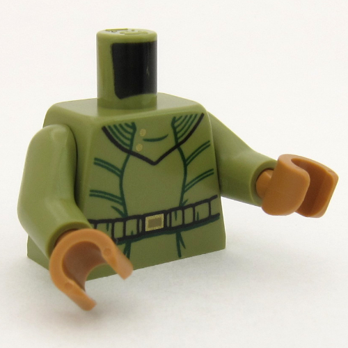 LEGO PART 973c20h23pr0001 Torso, Hoody, Black Belt, Dark Green Trim ...