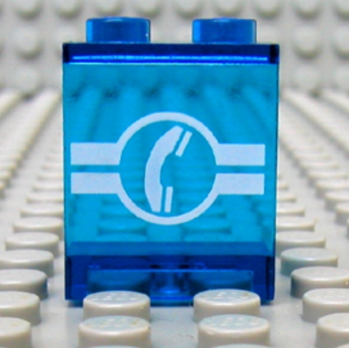 LEGO PART 4864apr0012 Panel 1 x 2 x 2 with Telephone and White Lines ...