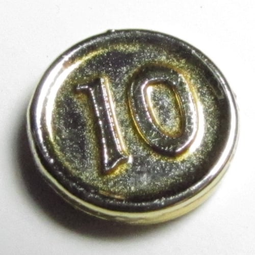LEGO PART 96907 Money / Coin with "10" Gothic Type | Rebrickable ...