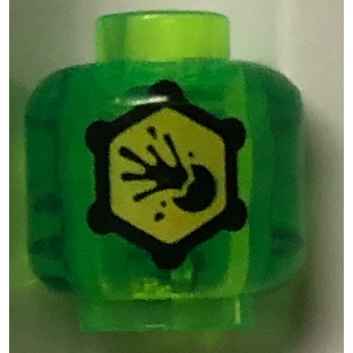 LEGO PART 28621pr3600 Minifig Head (No Face), Black Hexagon with Yellow ...