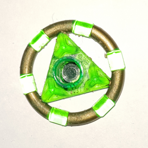 LEGO PART 87748pr0002 Ring with Centre Triangle with Gold Bands and ...