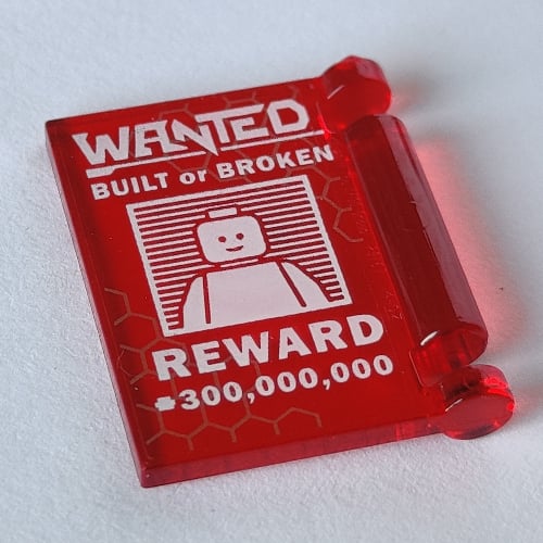 LEGO PART 24093pr0020 Book Cover with Wanted Poster Print | Rebrickable ...