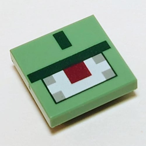 LEGO PART 11203pr0020 Tile Special 2 x 2 Inverted with Pixelated Red ...