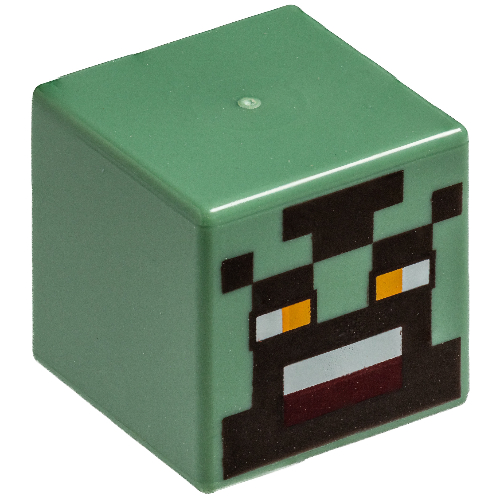 LEGO PART 19729pr0082 Minifig Head Special, Cube with Pixelated Face ...