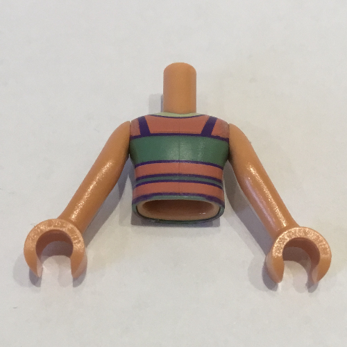 LEGO PART 92456c03pr0354 Minidoll Torso Girl Coral/Dark Purple Top ...