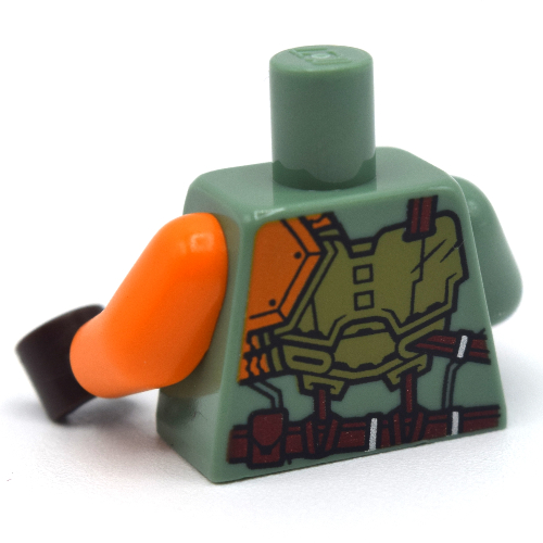 LEGO PART 973e002pr5483 Torso, Odd Arms, Armor with Orange Shoulder ...