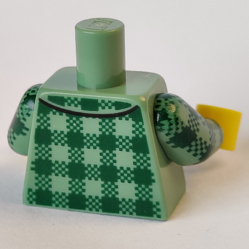 LEGO PART 973c25h01pr0001 Torso Jacket, Dark Green Plaid print, Sand ...