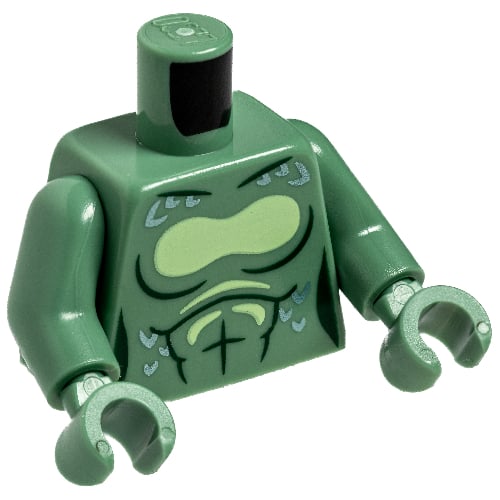 LEGO PART 973c25h25pr6462 Torso, Bare Chest, Muscles, Yellowish Green ...