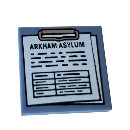 LEGO PART 3068bpr0020 Tile 2 x 2 with Arkham Asylum Papers Print ...