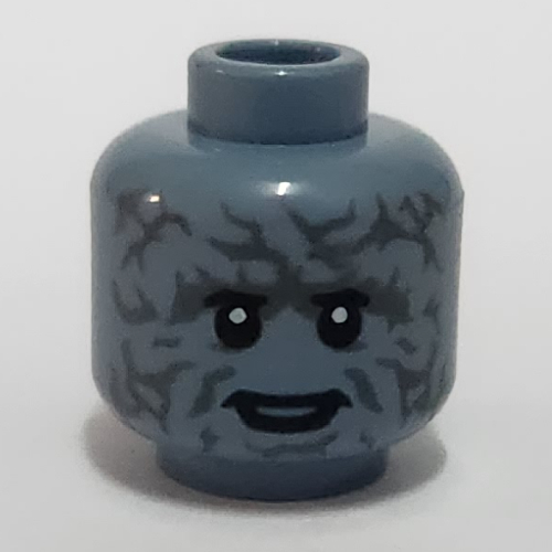LEGO PART 3626cpr3559 Minifig Head Korg, Dark Bluish Gray Markings ...