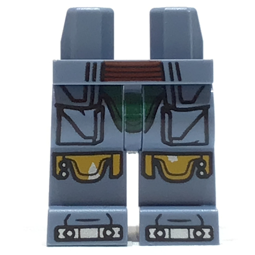 LEGO PART 970c24pr2529 Hips and Sand Blue Legs with Dark Red Belt, Dark ...