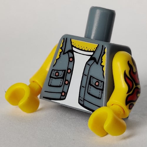 LEGO PART 973c01h01pr2319 Torso Shirt with Ripped Off Sleeves, Buttons ...