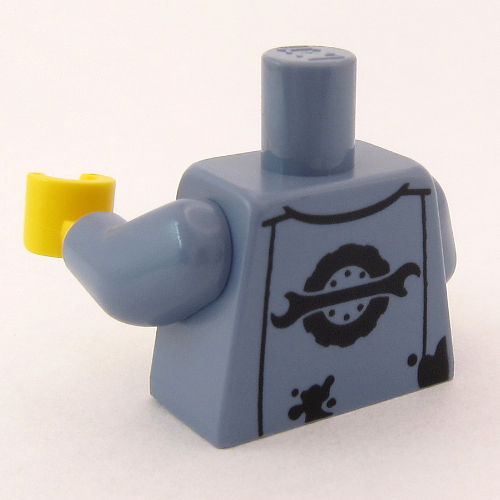 LEGO PART 973c24h01pr0005 Torso, Open Jacket, Black Stain, White/Dark ...
