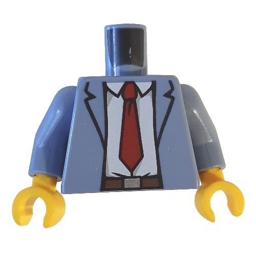 LEGO PART 973c24h01pr2867 Torso Open Suit Jacket with White Shirt, Red ...