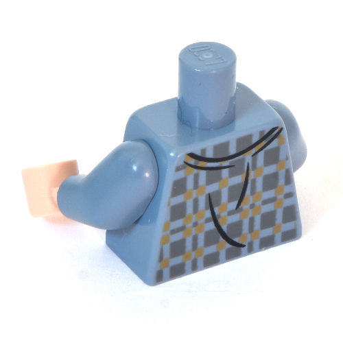 LEGO PART 973c24h02pr5324 Torso Jacket, Open over Sand Green Undershirt ...