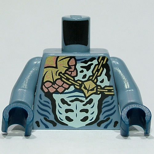 LEGO PART 973c24h05pr0001 Torso Bare Chest, Gold Chains, White Scales ...